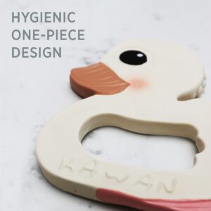 HEVEA Kawan Duck Teether - Massaging Baby Teething Toys Made from 100% Natural Rubber - Free of BPA, PVC, Plastic, and Phthalates