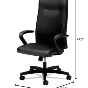 HON IE102SS11 Ignition Series Executive High-Back Chair, Black Leather Upholstery