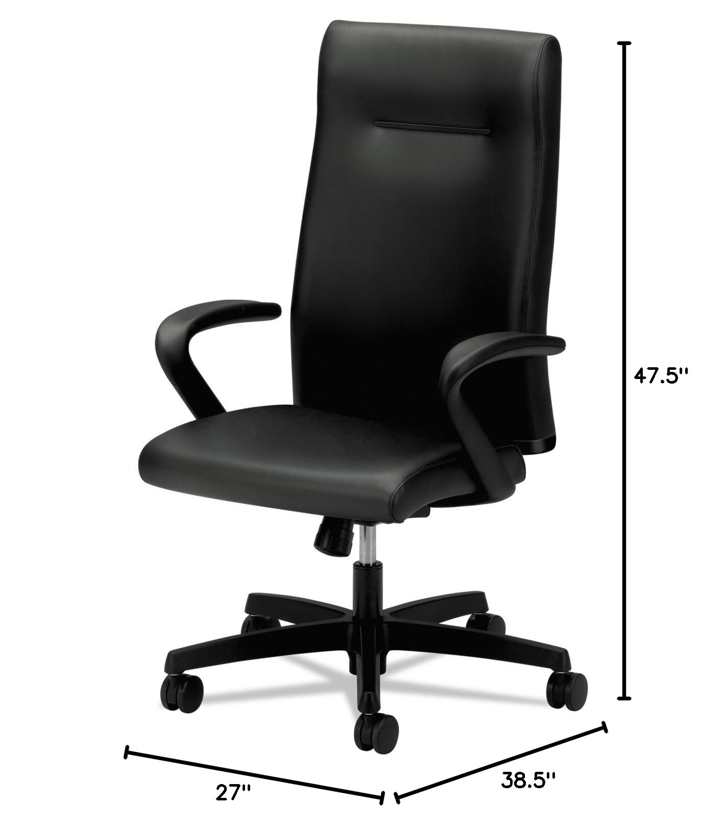 HON IE102SS11 Ignition Series Executive High-Back Chair, Black Leather Upholstery