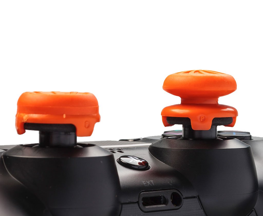 KontrolFreek GamerPack VX for PlayStation 4 (PS4) Controller | Performance Thumbsticks | 3 High-Rise, 1 Mid-Rise Concave | Black/Orange