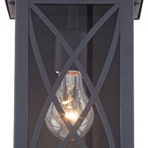 John Timberland Woodland Park Mission Outdoor Wall Light Fixture Black Metal15 Clear Glass Security Dusk to Dawn for Exterior House Porch Patio Outside Deck Garage Yard Front Door Garden Home