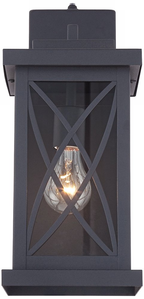 John Timberland Woodland Park Mission Outdoor Wall Light Fixture Black Metal15 Clear Glass Security Dusk to Dawn for Exterior House Porch Patio Outside Deck Garage Yard Front Door Garden Home