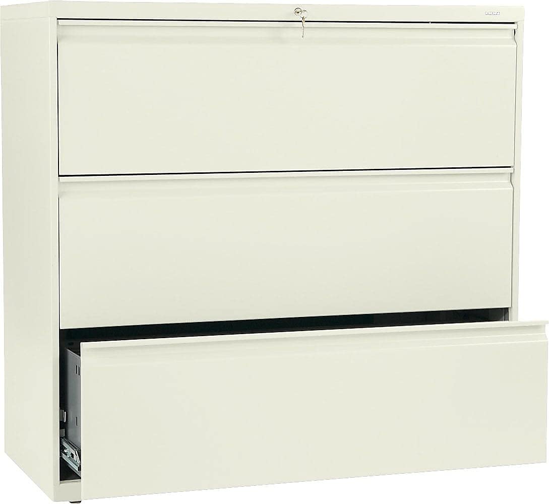 HON 893LL 800 Series Three-Drawer Lateral File, 42w x 19-1/4d x 40-7/8h, Putty