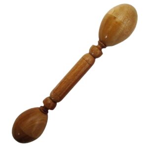 wood double maraca pair - natural finish, handheld percussion instruments for poly-rhythm - wooden egg shakers musical instrument by world percussion usa