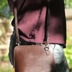 LaGaksta Small Flat Italian Crossbody Clutch Dark Brown