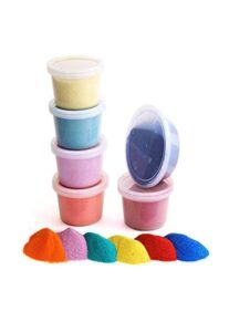 hygloss 6 colored pack craft sand, assorted 6 per set