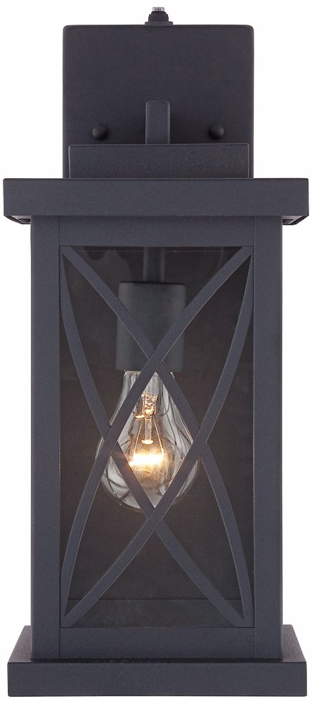 John Timberland Woodland Park Mission Outdoor Wall Light Fixture Black Metal15 Clear Glass Security Dusk to Dawn for Exterior House Porch Patio Outside Deck Garage Yard Front Door Garden Home