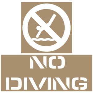 compliancesigns.com no diving stencil kit - 6" x 6" graphic - 4" lettering - made in usa