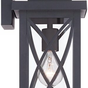 John Timberland Woodland Park Mission Outdoor Wall Light Fixture Black Metal15 Clear Glass Security Dusk to Dawn for Exterior House Porch Patio Outside Deck Garage Yard Front Door Garden Home