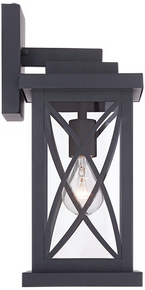 John Timberland Woodland Park Mission Outdoor Wall Light Fixture Black Metal15 Clear Glass Security Dusk to Dawn for Exterior House Porch Patio Outside Deck Garage Yard Front Door Garden Home