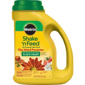 miracle-gro shake'n feed all-purpose plant food weed preventer