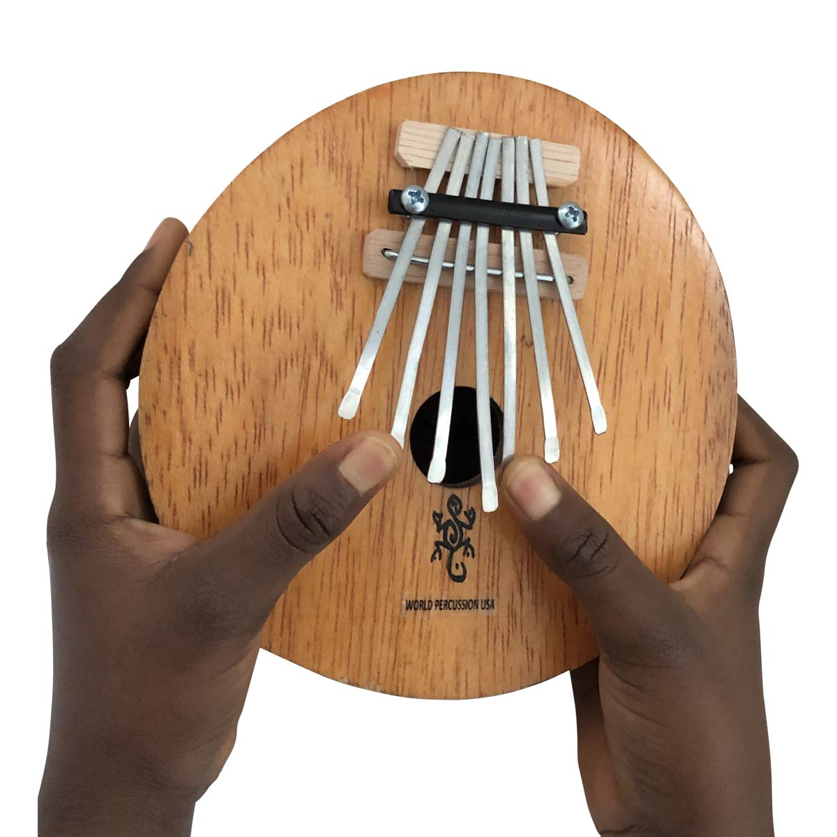 Kalimba Thumb Piano - 7 keys - Tunable - Coconut Shell - Natural - by World Percussion USA