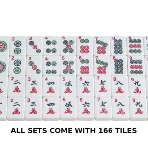 Linda Li American Mah Jongg Set Black Quilted Soft Bag - 166 White Engraved Tiles, 4 All-in-One Rack/Pushers