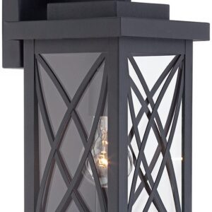 John Timberland Woodland Park Mission Outdoor Wall Light Fixture Black Metal15 Clear Glass Security Dusk to Dawn for Exterior House Porch Patio Outside Deck Garage Yard Front Door Garden Home