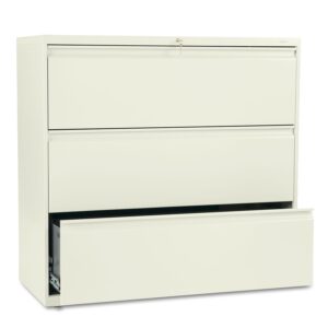 hon 893ll 800 series three-drawer lateral file, 42w x 19-1/4d x 40-7/8h, putty