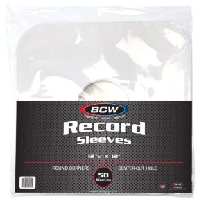 bcw 33 rpm round corner paper record sleeves