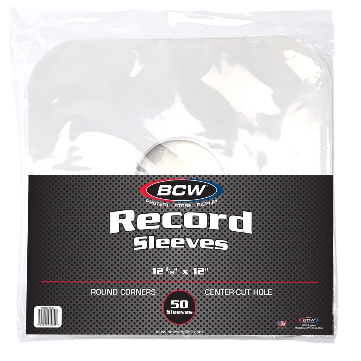 BCW 33 RPM Round Corner Paper Record Sleeves