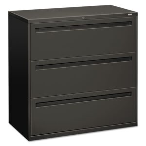 hon 793ls 700 series three-drawer lateral file, 42w x 19-1/4d, charcoal