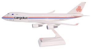 cargolux 747-400 airplane miniature model plastic snap-fit 1:250 part# abo-74740i-030