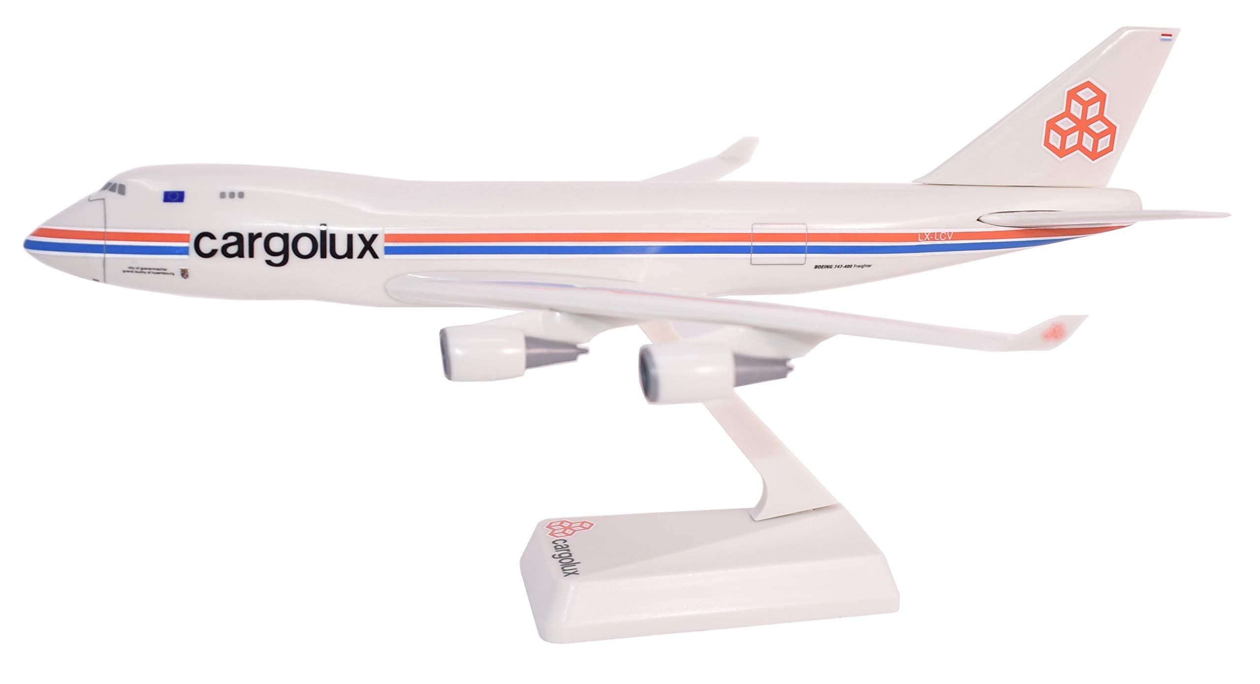 Cargolux 747-400 Airplane Miniature Model Plastic Snap-Fit 1:250 Part# ABO-74740I-030