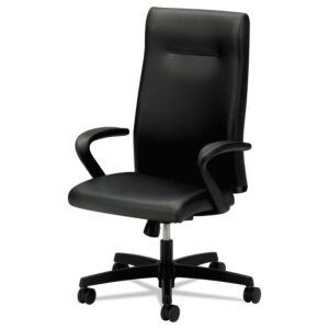 HON IE102SS11 Ignition Series Executive High-Back Chair, Black Leather Upholstery