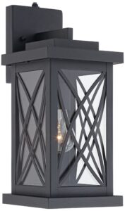 john timberland woodland park mission outdoor wall light fixture black metal15 clear glass security dusk to dawn for exterior house porch patio outside deck garage yard front door garden home