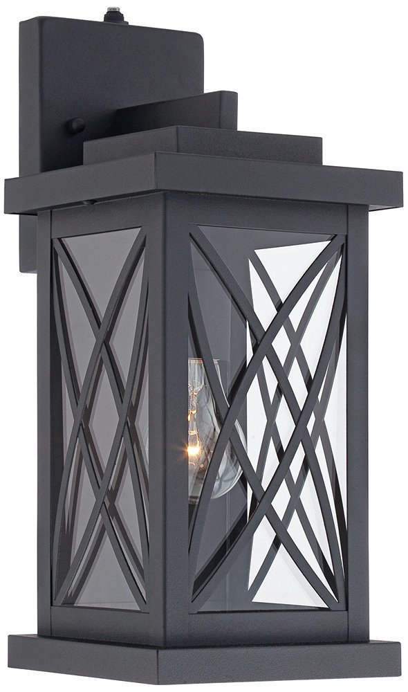 John Timberland Woodland Park Mission Outdoor Wall Light Fixture Black Metal15 Clear Glass Security Dusk to Dawn for Exterior House Porch Patio Outside Deck Garage Yard Front Door Garden Home