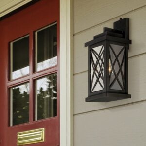 John Timberland Woodland Park Mission Outdoor Wall Light Fixture Black Metal15 Clear Glass Security Dusk to Dawn for Exterior House Porch Patio Outside Deck Garage Yard Front Door Garden Home