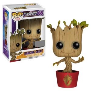 funko marvel guardians of the galaxy pop! marvel dancing groot exclusive vinyl bobble head #65 [red pot with ravagers logo]