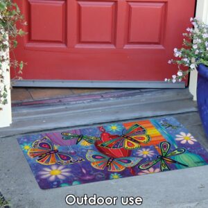 Toland Home Garden 800025 Bright Wings Summer Door Mat 18x30 Inch Butterfly Outdoor Doormat for Entryway Indoor Entrance