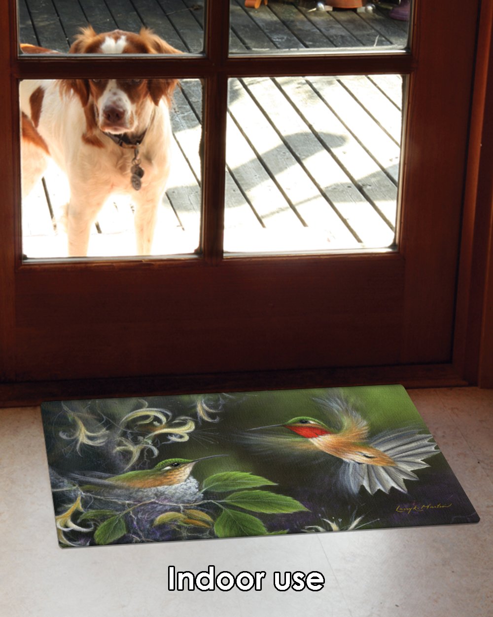 Toland Home Garden 800036 Rufous Hummingbird Spring Door Mat 18x30 Inch Summer Outdoor Doormat for Entryway Indoor Entrance