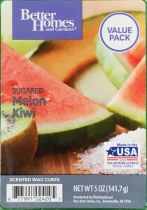 better homes and gardens value wax cubes, sugar melon kiwi