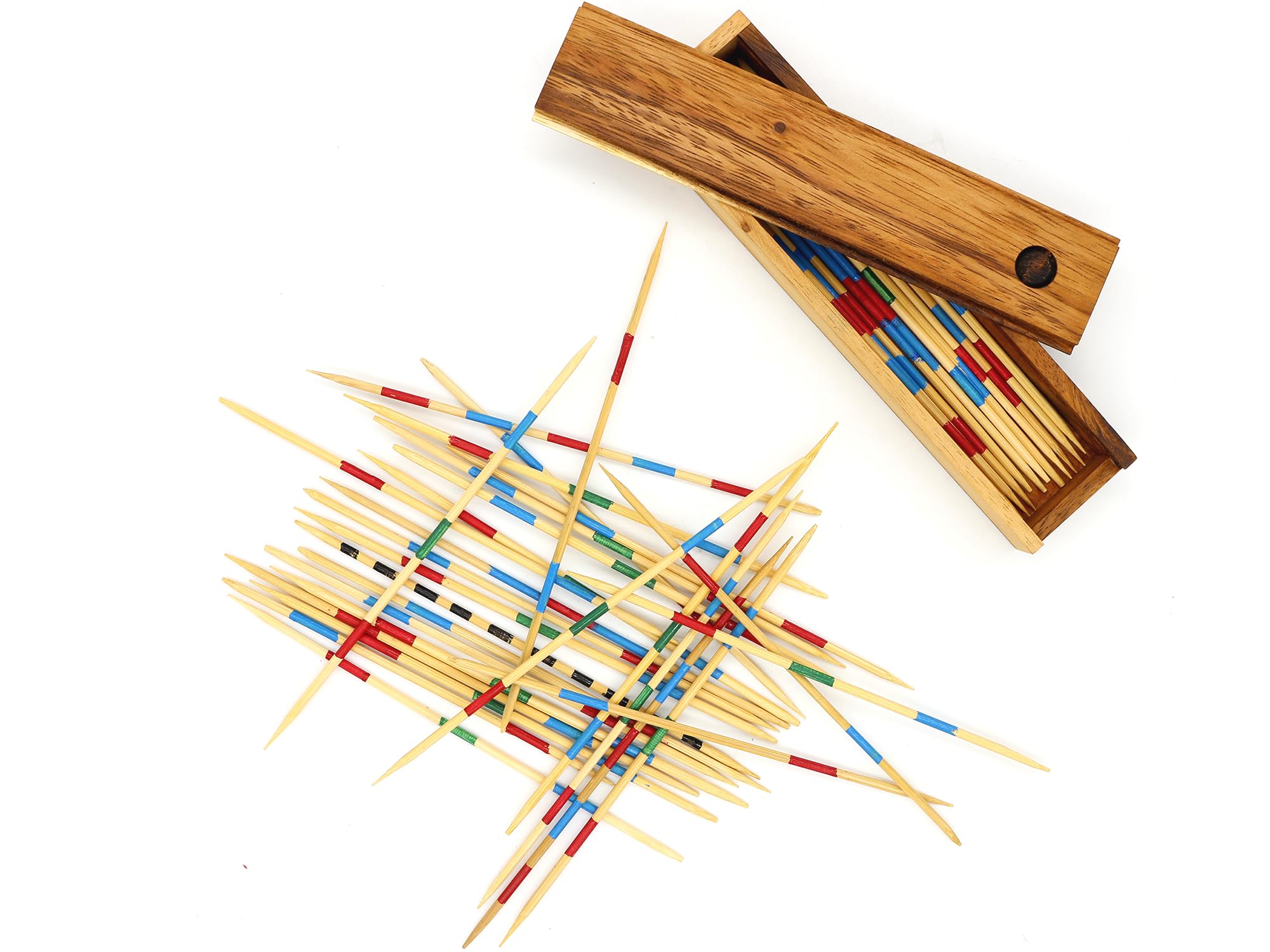 BSIRI Mikado Wooden Pick Up Sticks Classic Kids Board Game for Adults and Teens in Family and Children Board Games for Kids 7 and Brain Teasers of Mathematics Fun Table Games