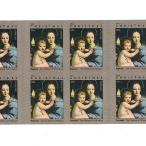 Christmas Madonna of the Candelabra by Raphael Book of 20 Forever Postage Stamps Scott 4570a