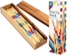 bsiri mikado wooden pick up sticks classic kids board game for adults and teens in family and children board games for kids 7 and brain teasers of mathematics fun table games