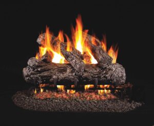 rh peterson co. standard rustic oak gas logs- 24 inch- logs only