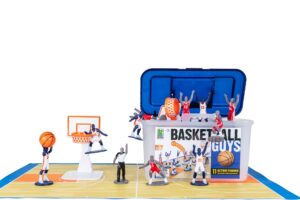 kaskey kids basketball guys - red/blue inspires kids imaginations with endless hours of creative, open-ended play – includes 2 teams & accessories – 21 pieces in every set!