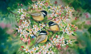 toland home garden 800035 sweet chickadees spring door mat 18x30 inch summer outdoor doormat for entryway indoor entrance