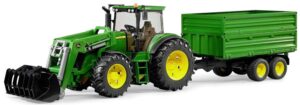 john deere tractor 7930 w. frontl. and tipping trailer