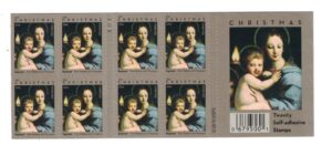 christmas madonna of the candelabra by raphael book of 20 forever postage stamps scott 4570a