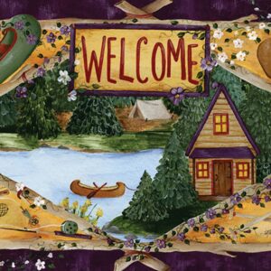 Toland Home Garden 800041 Lakeside Welcome Summer Door Mat 18x30 Inch Fishing Outdoor Doormat for Entryway Indoor Entrance