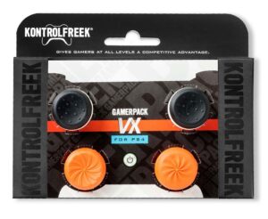 kontrolfreek gamerpack vx for playstation 4 (ps4) controller | performance thumbsticks | 3 high-rise, 1 mid-rise concave | black/orange