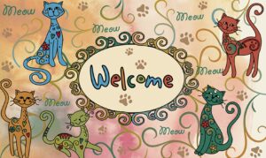 toland home garden 800084 meow welcome cat door mat 18x30 inch outdoor doormat for entryway indoor entrance