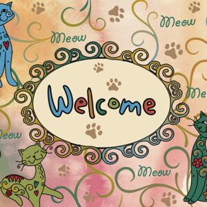 Toland Home Garden 800084 Meow Welcome Cat Door Mat 18x30 Inch Outdoor Doormat for Entryway Indoor Entrance