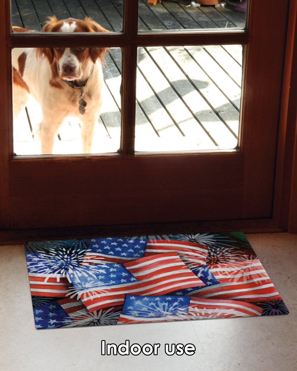 Toland Home Garden 800047 Sparkling Old Glory Summer Door Mat 18x30 Inch 4th of July Outdoor Doormat for Entryway Indoor Entrance