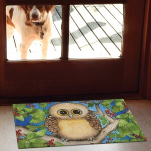 Toland Home Garden 800034 Hoot Hoot Fall Door Mat 18x30 Inch Owl Outdoor Doormat for Entryway Indoor Entrance