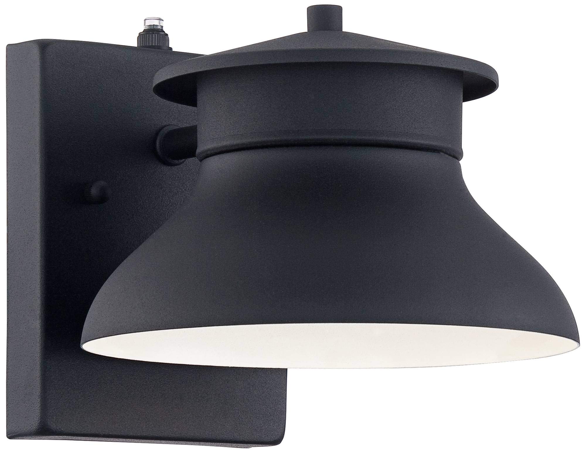 John Timberland Danbury Farmhouse Industrial Rustic Outdoor Barn Light Fixture Black LED Dusk to Dawn 6" for Exterior Deck House Porch Yard Patio Outside Garage Front Door Garden Home Roof