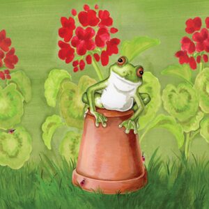 Toland Home Garden 800050 Potted Frog Spring Door Mat 18x30 Inch Summer Outdoor Doormat for Entryway Indoor Entrance