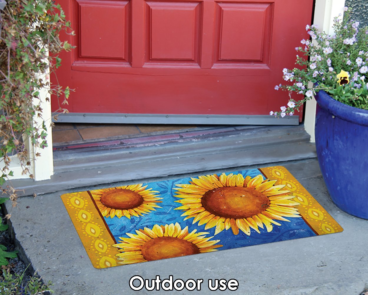 Toland Home Garden 800017 Sweet Sunflowers Summer Door Mat 18x30 Inch Flower Outdoor Doormat for Entryway Indoor Entrance