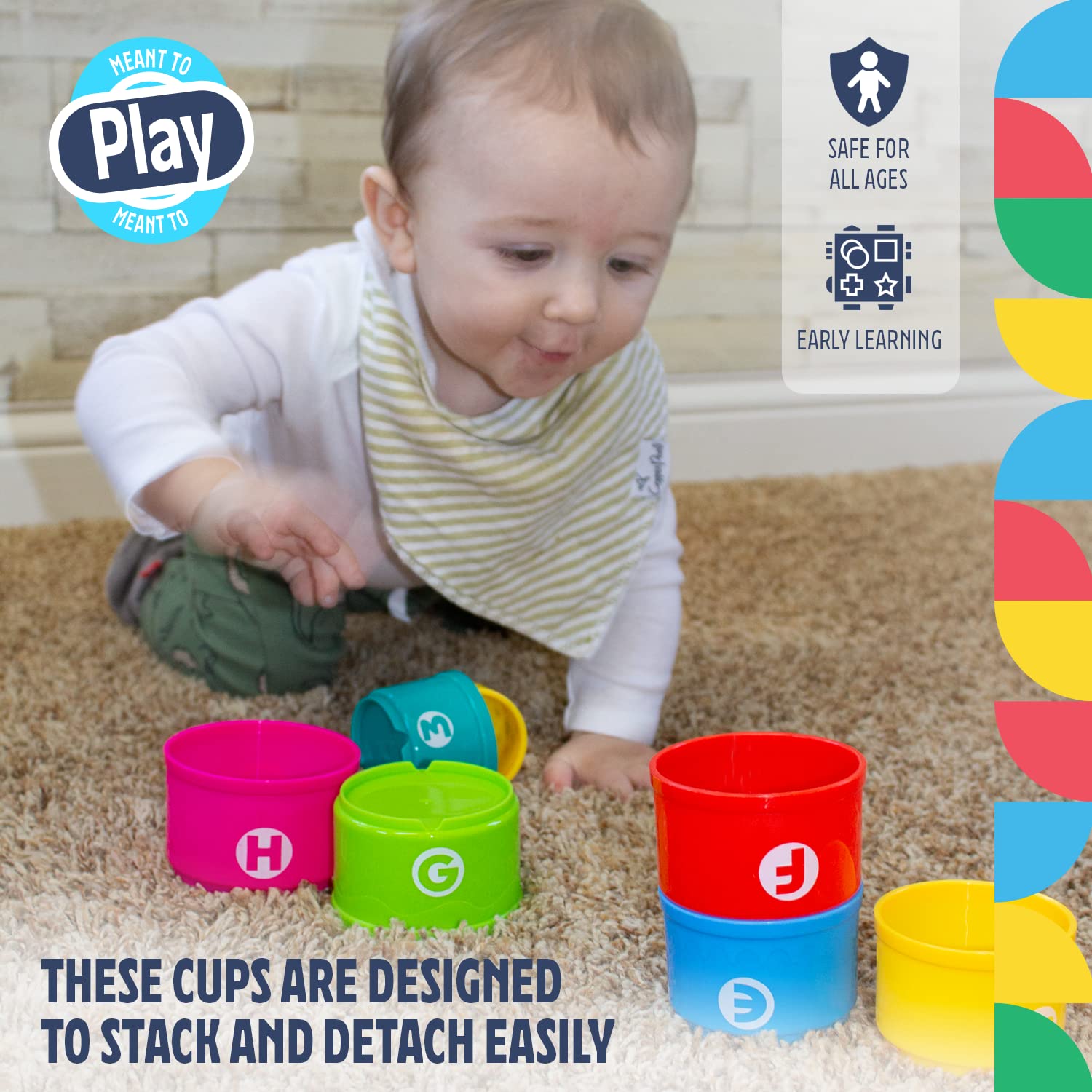 Stacking Cups Nesting and Stacking Cups Gift Colorful Educational Alphabets Numbers Building Joy Cups Toddler Fun Play Toys